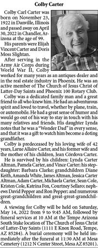 Colby Carl Carter Obituary - Whitney & Murphy Bueler Mortuary