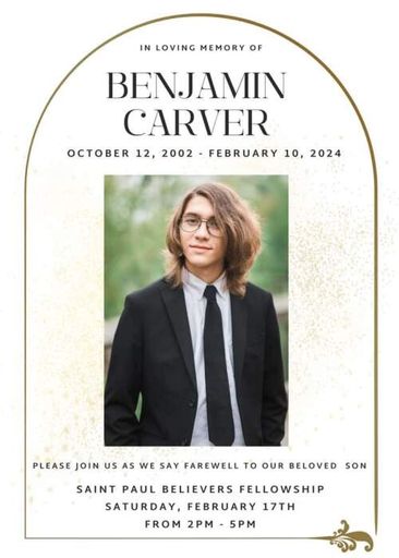 Benjamin Matthew Carver Obituary February 10, 2024 - Simple Traditions ...