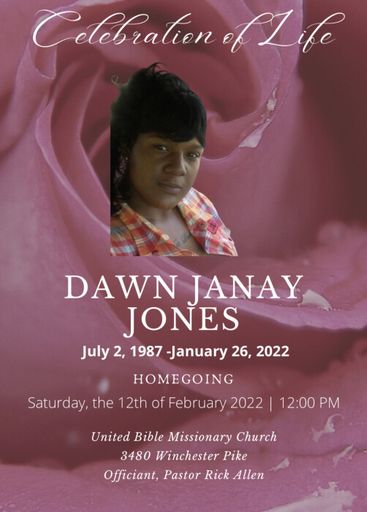 Dawn Janay Jones Obituary January 26, 2022 - Families First Cremation ...