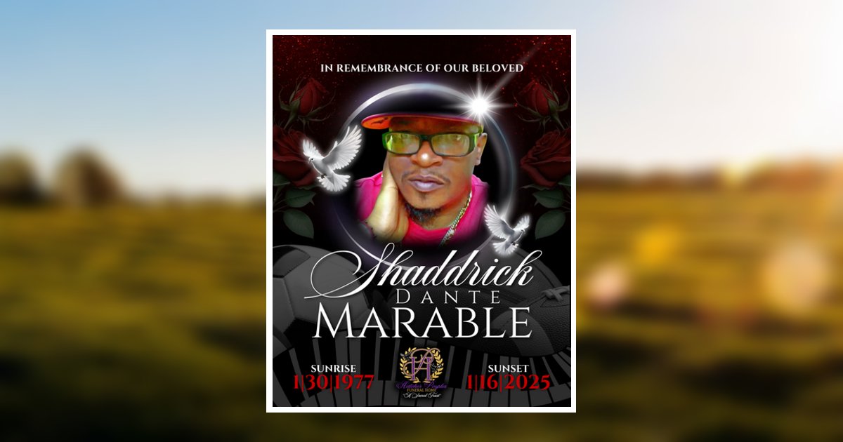 Shaddrick Dante Marable Obituary January 16, 2025 - Hatcher Peoples ...