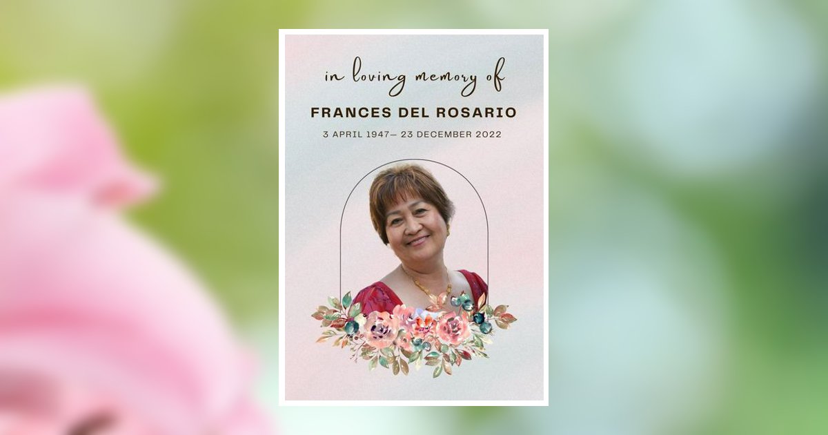 Frances Rodriguez Del Rosario Obituary December 23, 2022 - Forest Lawn