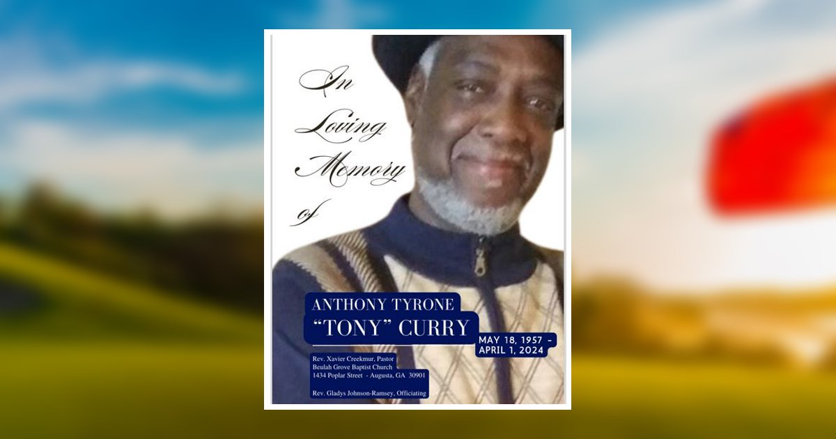 Anthony Tyrone Curry Obituary April 1, 2024 - C.A. Reid Sr. Memorial Funeral Home
