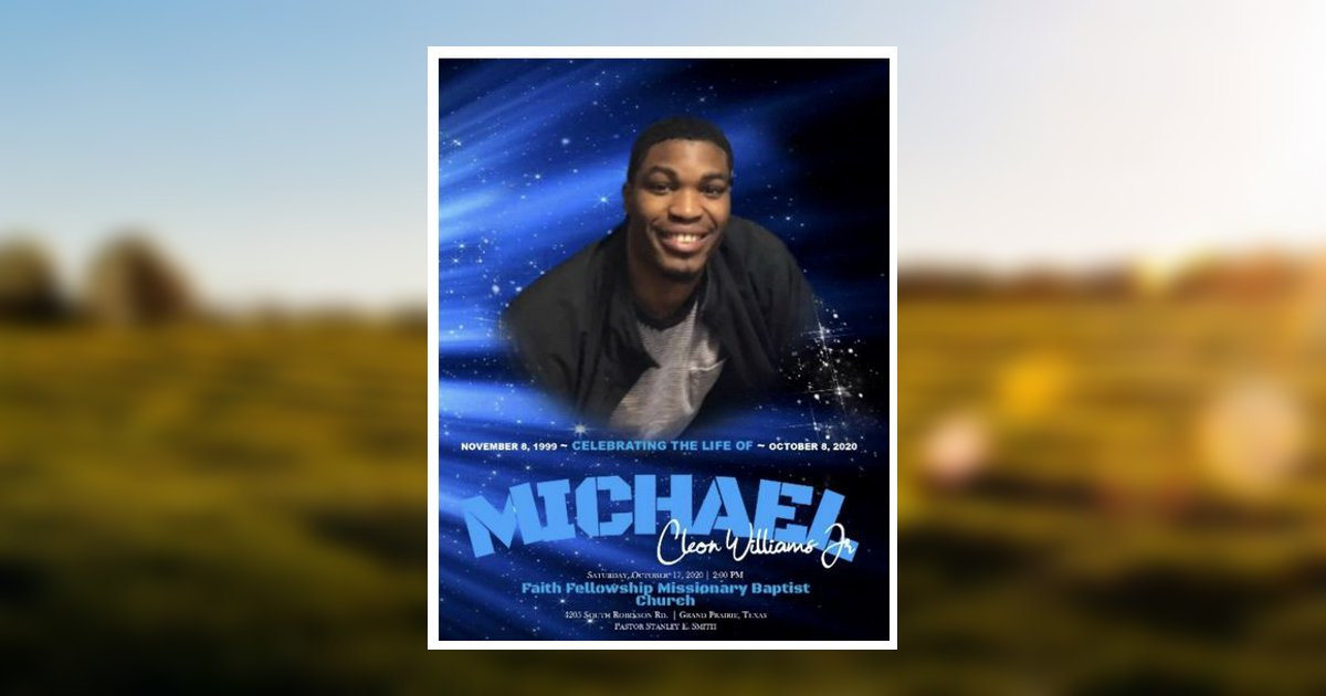 Michael Cleon Williams Jr. Obituary - Eternal Rest Funeral Home