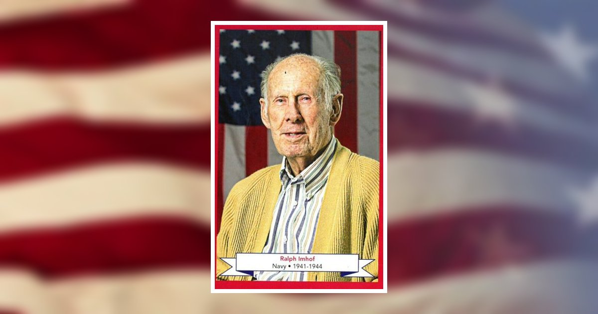 Ralph Imhof Obituary May 30, 2020 - John L. Ziegenhein and Sons Funeral ...