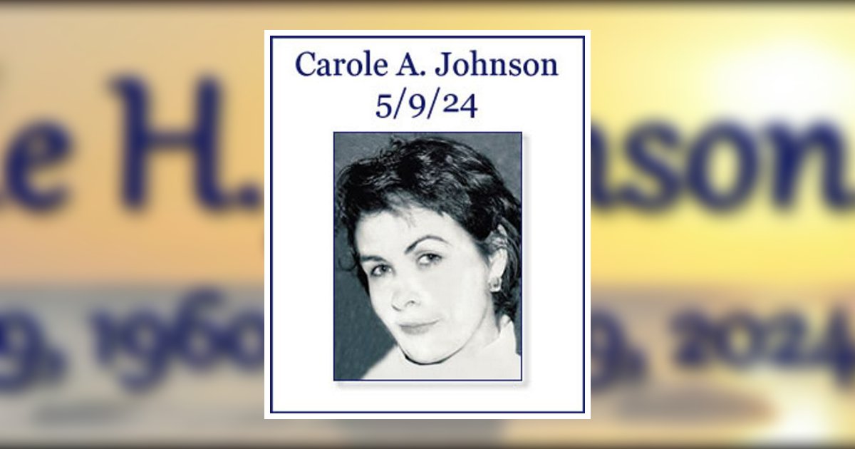 Carole Johnson Obituary May 9, 2024 - Loutzenhiser Funeral Homes & Cremation Services, Inc.