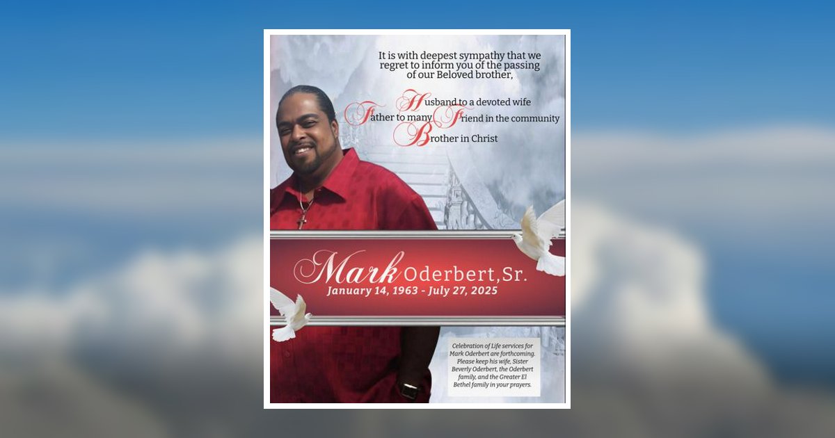 MARK ALAN ODERBERT SR Obituary July 27, 2025 - Golden Gate Funeral Home