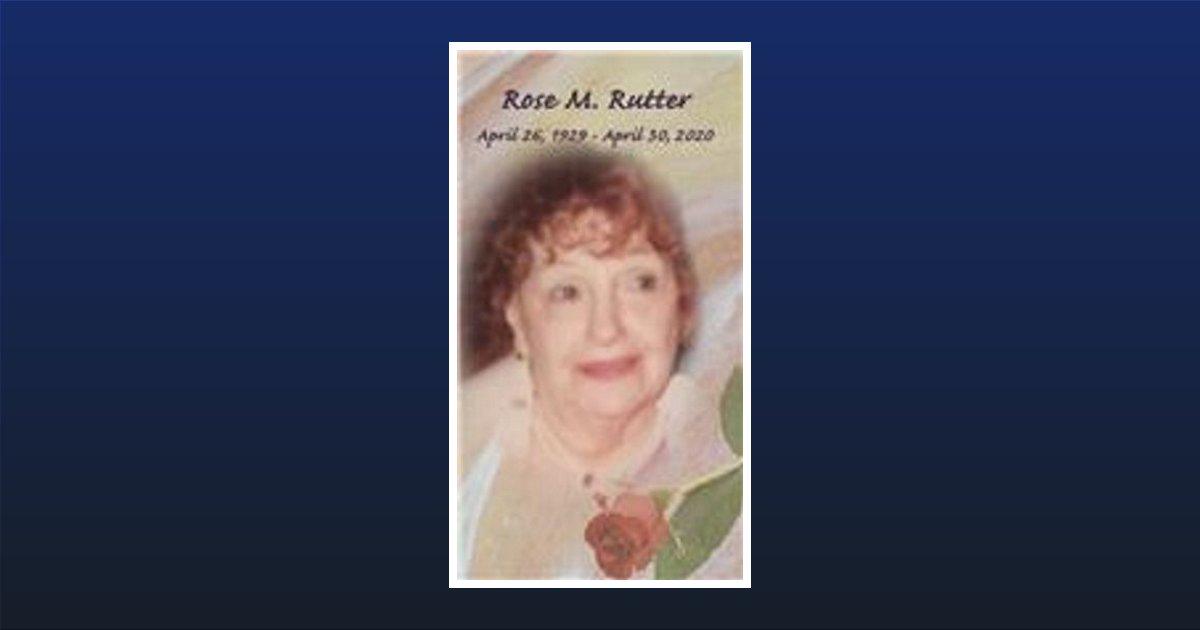 Rose Rutter Obituary - McCafferty Sweeney Slabinski Barnes Funerals and ...